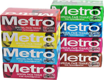 MG FT METRO 8 IN 1 pack 2PLY FACIAL TISSUES 100 PULLS 1200 SHEET ...