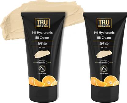 TRU HAIR & SKIN Hyaluronic BB Cream with SPF 50 | Warm White - Price in ...