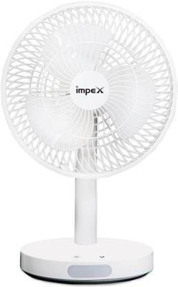 IMPEX Rechargeable Fan (BREEZE D2N) with LED Light 180 mm 3 Blade Table Fan Price in India - Buy ...