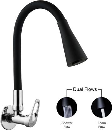 Spazio Brass HEXA Kitchen Sink Cock Tap/Sink Tap Faucet With Black 360 ...
