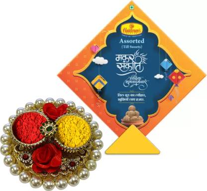 Haldiram's Til Sweets 610 GM With Sankranti Haldi Kumkum Plate Assorted ...