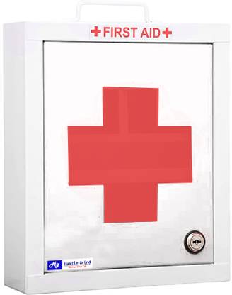Hustle Grind HG First Aid Box (White) | Wall-mountable Metal Emergency ...