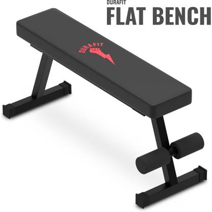 Durafit Simple Flat Bench SB01 Max User Weight 150 Kgs- Black Flat ...