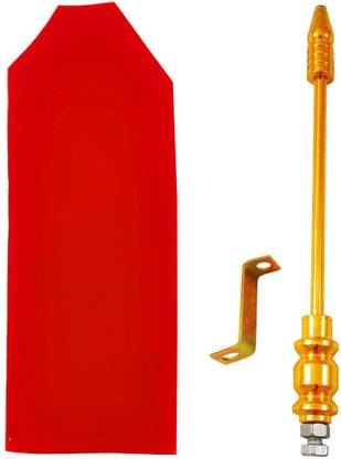 KIING Golden Car Flag Rod with Bracket and red Velvet Cover for Car ...