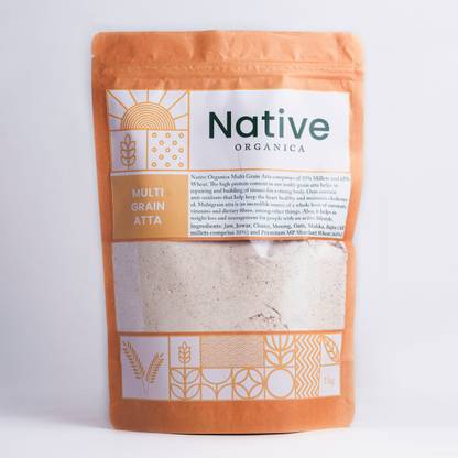 Native Organica Multigrain flour, Hand Chakki Multigrain Atta (3Kg ...