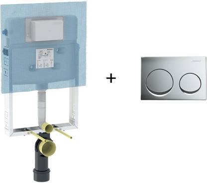 Geberit Alpha Half Frame Kombifix Concealed Tank with Dual Flush Tank ...