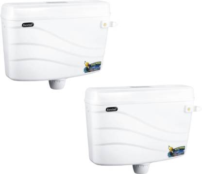 Sanituf WAVE FLUSH TANK 10L WHITE SINGLE FLUSH WITH BEND PIPE Side ...
