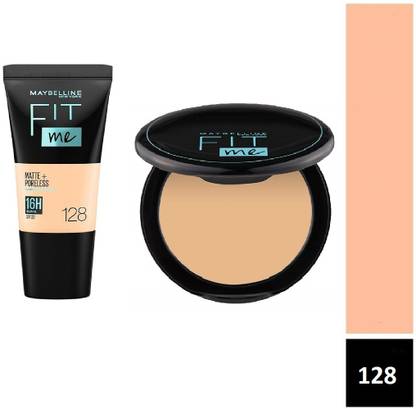 MAYBELLINE NEW YORK Fit Me Foundation Tube, 128 + Fit Me Compact Powder ...