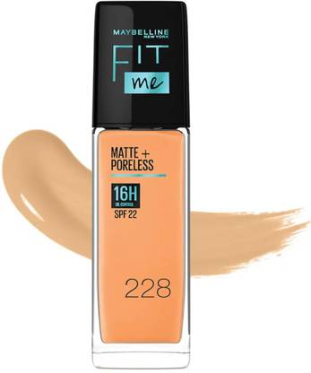 MAYBELLINE NEW YORK Fit Me Matte + Poreless Liquid Foundation SPF 22 ...