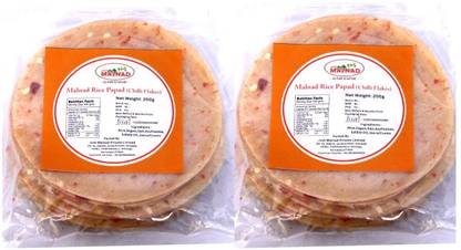 JUST MALNAD Malnad Rice Papad (Chilli Flakes) (Happala)| Handmade|Pack ...