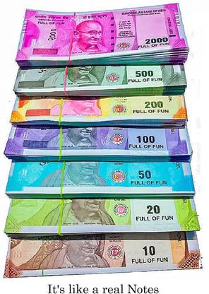 shreenik Indian Dummy Currency Notes for Kid_ Rs.10,20,50,100, 200, 500 ...