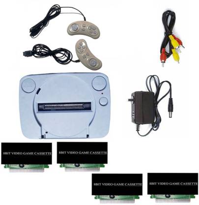PTCMart TV video game console old classic 8bit extra 4 cassettes ...