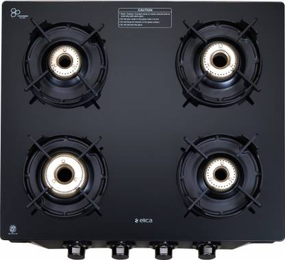 Elica CREST 460 J NERO Glass Manual Gas Stove Price in India - Buy ...