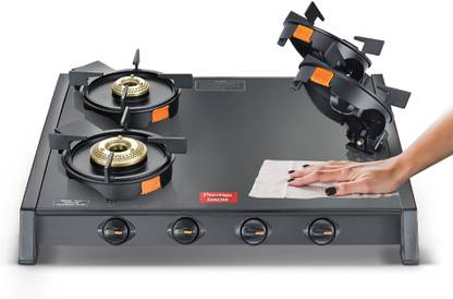 Prestige GTSB-04 Svachh Black Toughened Glass Top LP Gas Table Glass ...