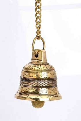 TORPPEZA Brass Puja Design Bell Hanging Pooja Ghanti/Ghanta for Home ...