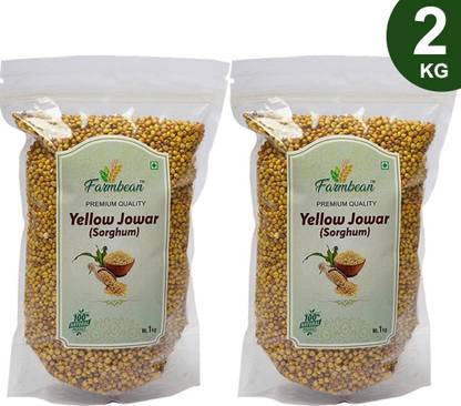 Farmbean Whole Yellow Jowar Grains 2 KG / Sorghum / Jonna /Jowar Sabut ...