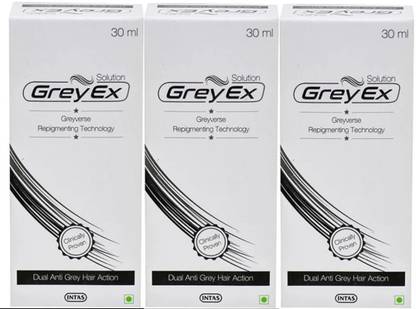 Grey Ex Natural Hair Colour for Premature Hair Graying, 30ml - Black ...
