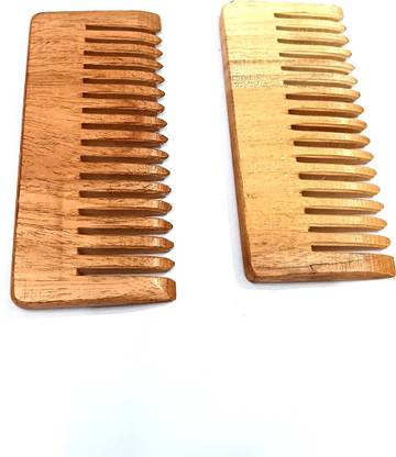 JAMM Wood Broad Tooth Anti-Dandruff Comb For Men and Women - (Pack of 2 ...
