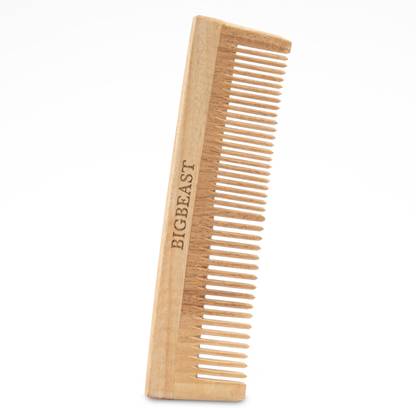 BIGBEAST Neem Wood Broad Tooth Anti-Dandruff Comb For Men And Women ...