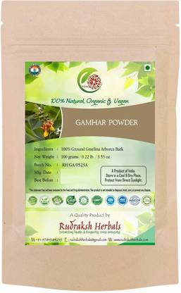RUDRAKSHHERBALS Gamhar Powder Ground Gmelina Arborea Bark - Price in ...