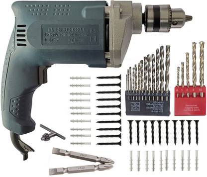 DUMDAAR 6-Month Warranty 10mm Electric drill machine 350 W with 13pc ...