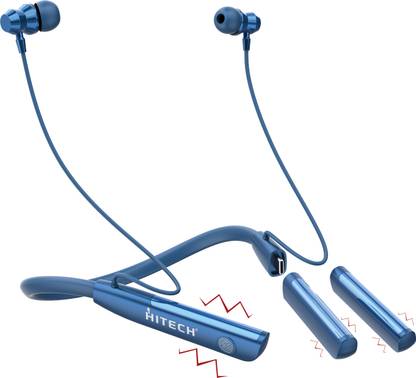 HITECH HT-56 Metal Dual Power Bluetooth Wireless Neckband Bluetooth ...
