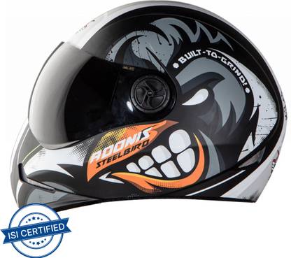 Steelbird Angry Bird Full Face Graphic helmet in Grey Motorbike Helmet ...