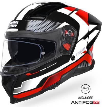 STUDDS Helios Asphalt Full Face ISI and DOT Certified Helmet with Dual ...