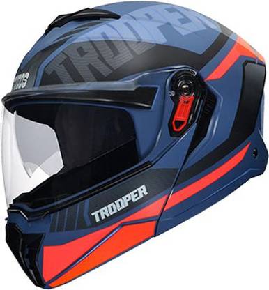STUDDS TROOPER D1 BLUE N8 PINK FULL FACE FLIP UP XL SIZE Motorbike ...