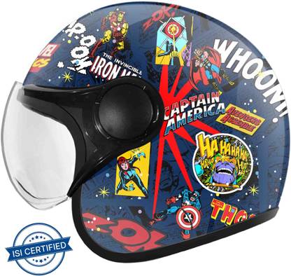 VEGA Jet Marvel Comics Edition Motorbike Helmet - Buy VEGA Jet Marvel ...