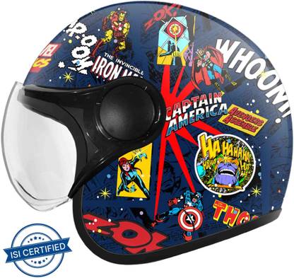 VEGA Jet Marvel Comics Edition Motorbike Helmet - Buy VEGA Jet Marvel ...