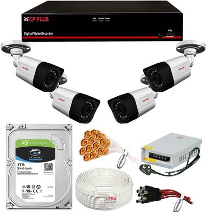 CP PLUS 4 Channel CCTV DVR With 4 Camera Full Set (CP Plus 4Channel DVR ...