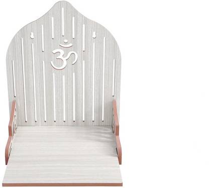 NIVVACREATION Beautiful Wooden White Color OM Design Temple | Pooja ...