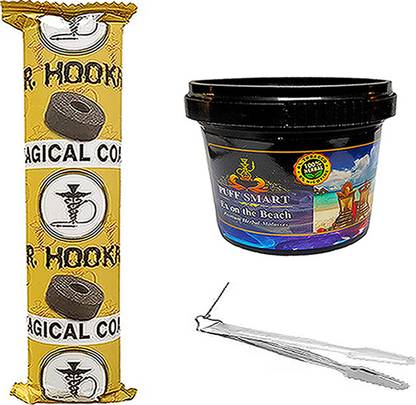 Puff Smart Magic Coal, Tong With Premium Herbal Ex on the Beach Hookah ...