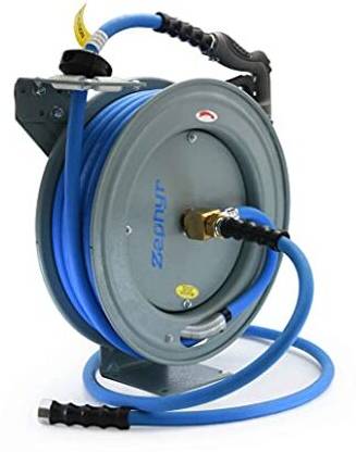 ZEPHYR ZWR1315HD-GR Auto-Retractable Garden Hose Reel w/ ½in x 65ft ...