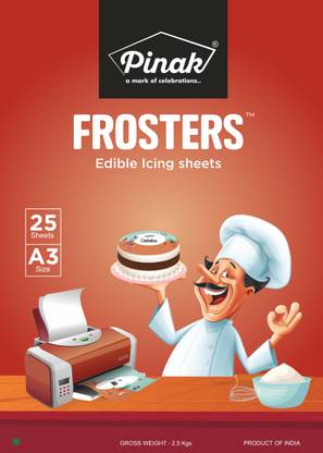 mavee's Pinak Frosters Edible Icing Sheets (25 Sheets in one packet) A3 ...