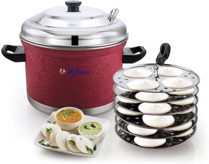 Mahavir Stainless Steel Colorednduction & Standard Idli Maker (6 Plates ...