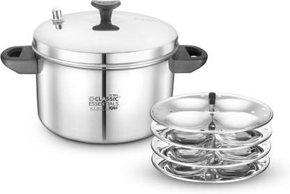 Classic Essentials Stainless Steel Idli Cooker with 4 Plates, 16 Idlis ...