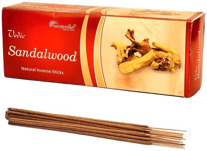 AROMATIKA Vedic Sandalwood Natural Masala Incense Sticks (Pack of 250 ...