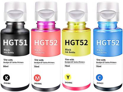 QUINK Ink GT51 52 Multicolor Ink Bottles Set Black + Tri Color Combo ...