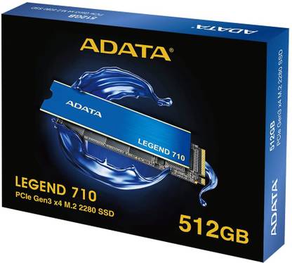 ADATA Legend 710 512 GB Desktop, Laptop Blue PCIe NVMe Internal Solid ...