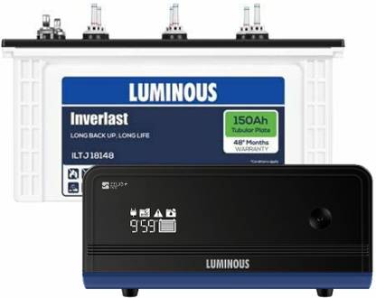 LUMINOUS ZELIO 1100 Sine Wave With ILTJ18148 Tubular Inverter Battery ...