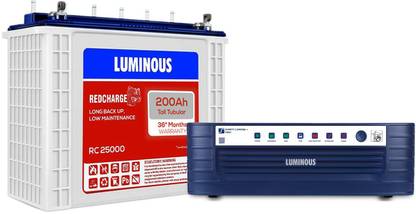 LUMINOUS Shakti Charge+ 1450 Inverter_RC 25000 Tubular Inverter Battery ...