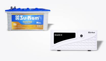 Su-Kam SPB15018 With Shark Digital 850 Tubular Inverter Battery Price ...