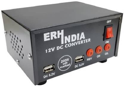 ERH India 12v to 220v AC Dual USB Converter LED lighting systems Square ...