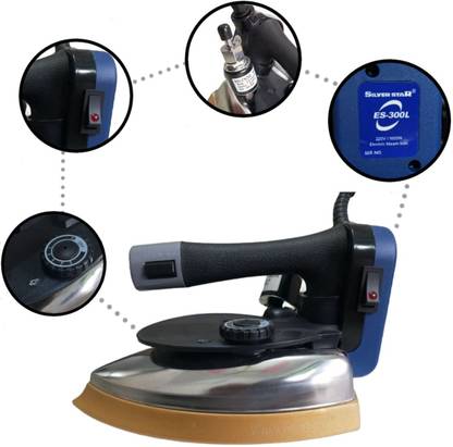 CBS SILVER STAR STEAM IRON ES-300L GOLDEN BIG BASE 1600 W Steam Iron ...