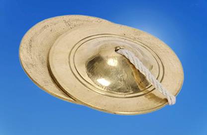 KHALSA MUSICAL Iron Manjira Gold Color 6.5 cm Set of 1 Kartal ...