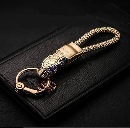 Devavrat Jaguar Metal Car Leather Cord KeyChain Metal Leopard Head with ...