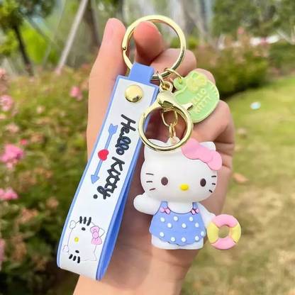 KYOP Cute 3D Hello Kitty Keychain For Girls & Boys(Blue) Key Chain ...
