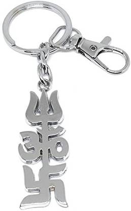 Newview Trishul Om Swastika Shiva Shankar Mahadev silver Keyring ...